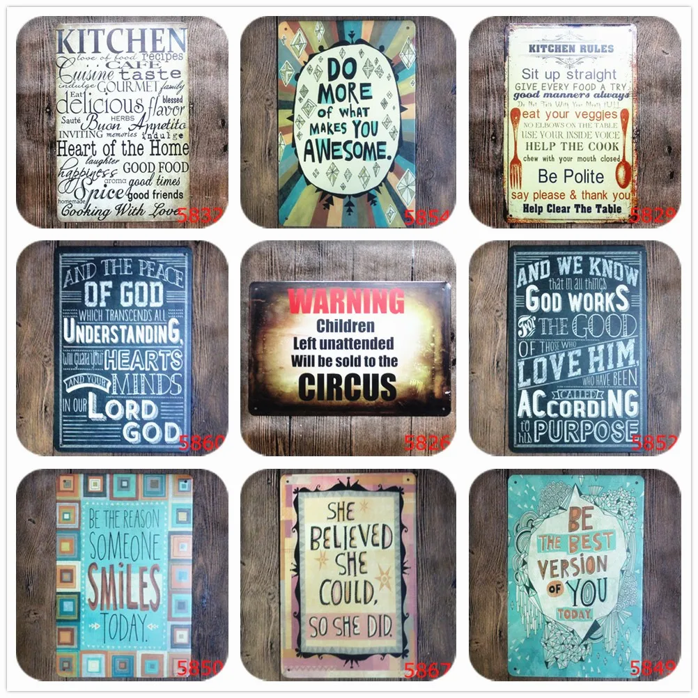 Metal Poster Family Rules | Metal Kitchen Rules | Metal Decor Plate ...