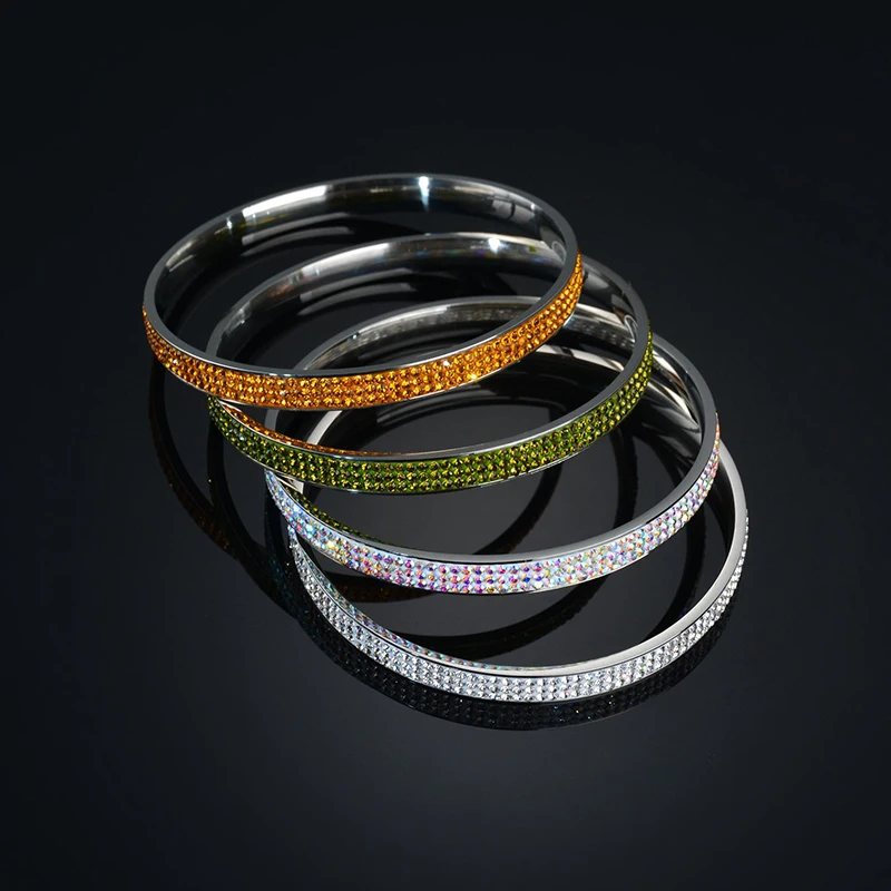 Fashion Trendy Stainless Steel Colorful Women Bangle New Lovely 12 ...