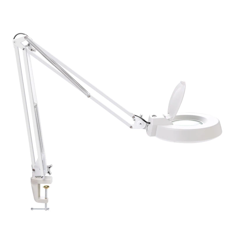 10X Desk Clip-on Magnifying Glass Lamp Lighted Illuminated Optical ...