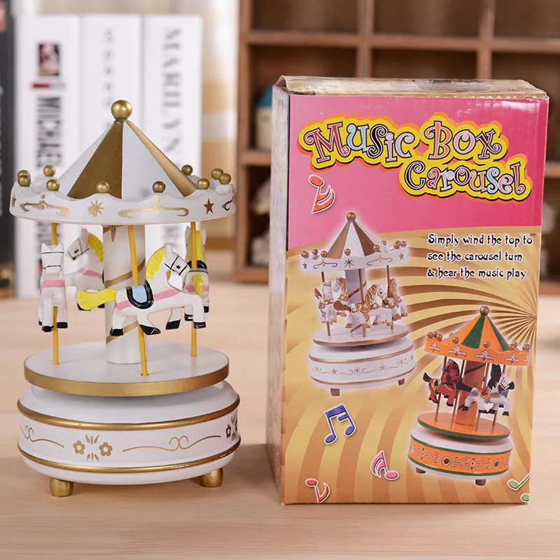 6Colors Choose LED Light Carousel Music Box For Kids Wedding Gift Toy ...