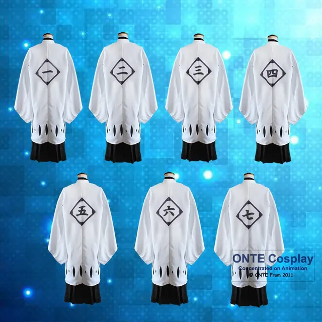 Hot Anime Bleach Cosplay Costumes Capes 1st to 11th 12th 13th Division ...