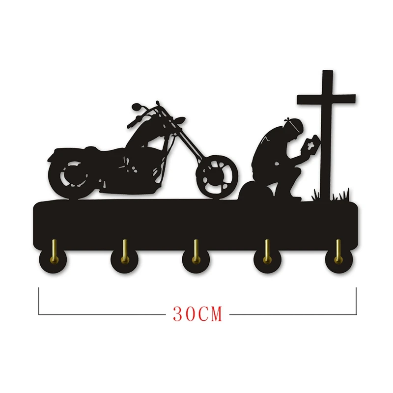 Biker Praying To Cross
