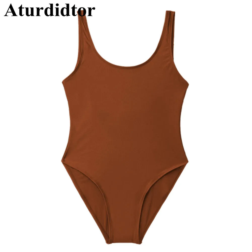 Buy Sexy Low Back One Piece Swimwear Shiny Bodysuit Bathing Suit Beachwear