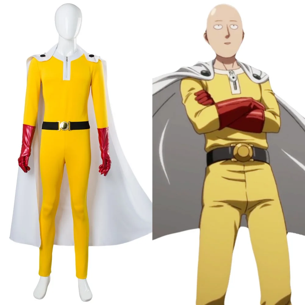 One Punch Man Saitama Jumpsuits Cosplay Costume Halloween Carnival ...