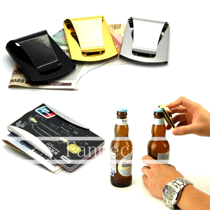 Stainless Steel 3 Color Slim Sleek Money Cash Clip Clamp Double Sided ...