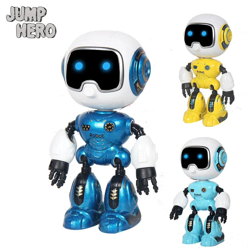 Mini Alloy Robot Touch Intelligent Induction Speech Sound LED Lights ...