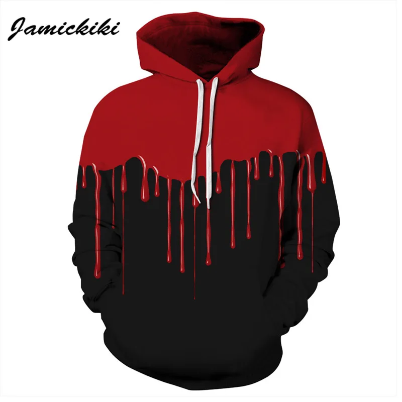 Jamickiki Hip hop 3d sweatshirt for men autumn pullovers red Drops of ...