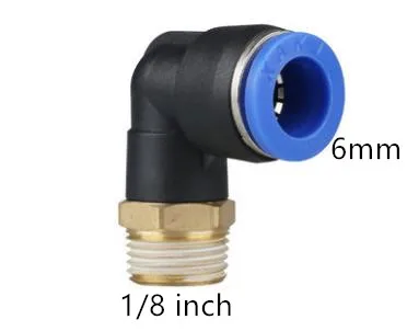 new L type 6mm 1/8 inch threaded elbow pu hose connector 90 degree PL 6 ...