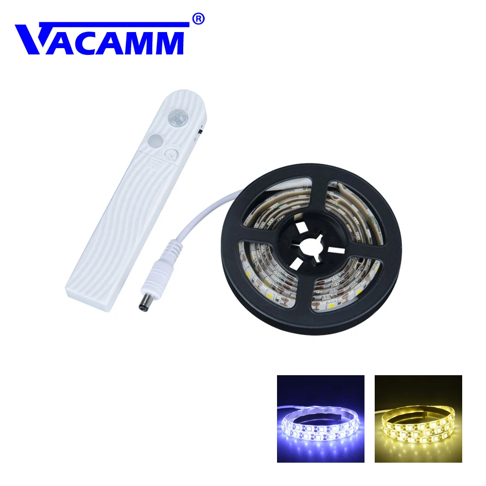 PIR Motion Sensor LED Strip Light Waterproof Battery 5050 Infrared ...