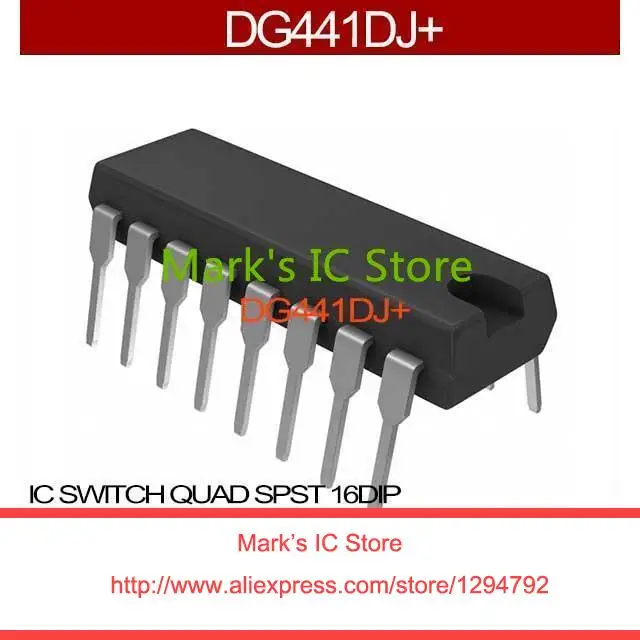 DG441DJ+ IC SWITCH QUAD SPST 16DIP DG441DJ 441 DG441 441D DG44 441DJ ...