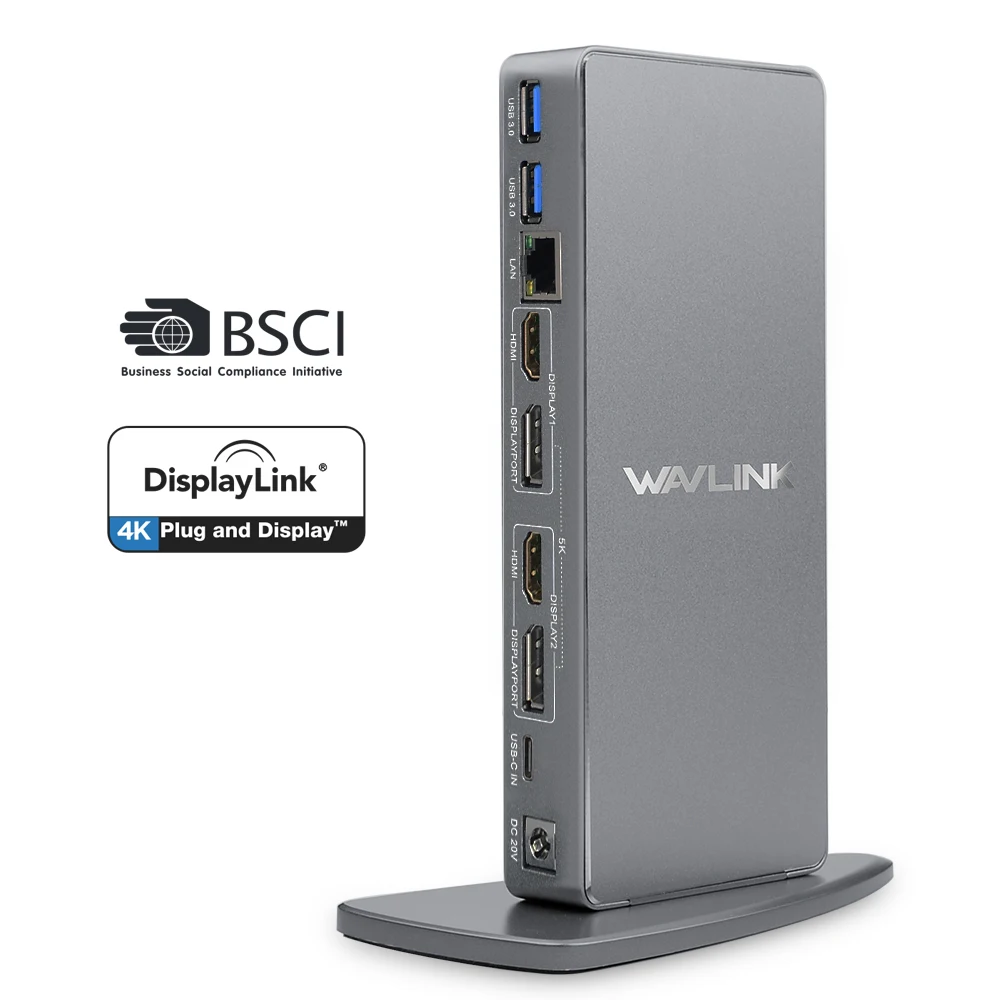Wavlink Universal Docking Station USB3.0 Laptop 5K Dual 4K Video Docking Station HDMI HD Gigabit ...