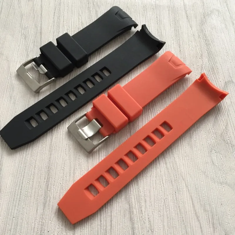 20mm 22mm Rubber Watchband Curved end Watch Band Replacement Watch ...