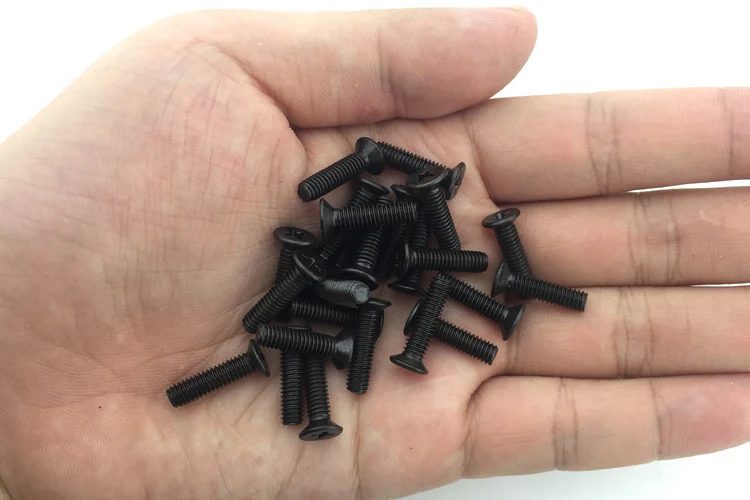 500pcs black cross countersunk machine small screw M2 micro flat head ...