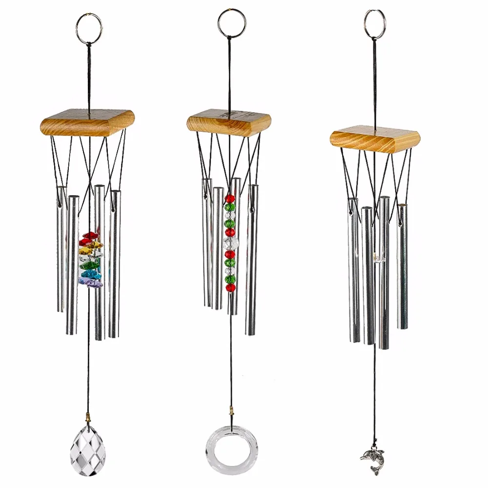 H&D Handmade Wind Chimes Crystal Decoration Metal Dolphin Pendant ...