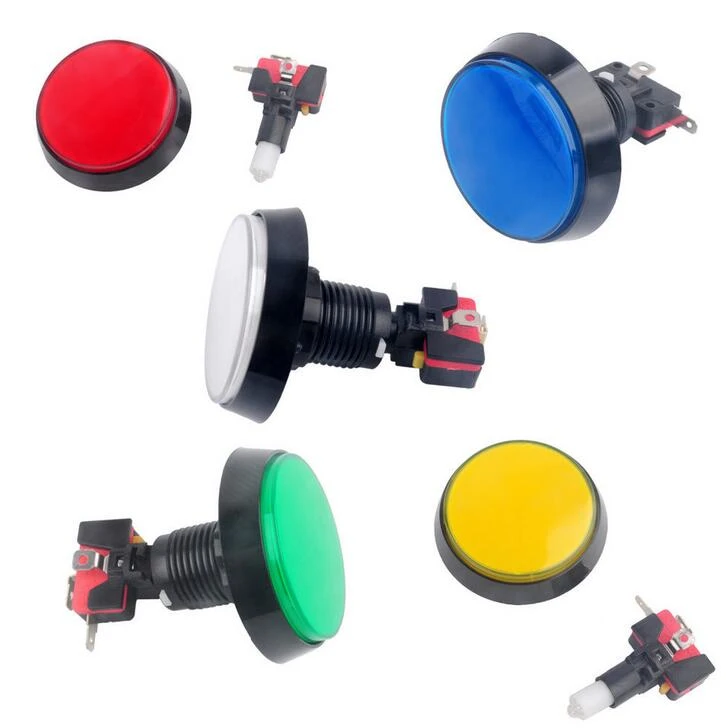 5 Colors LED Light Lamp 60MM Big Round Arcade Video Game Player Push Button Switch|lamp switch ...