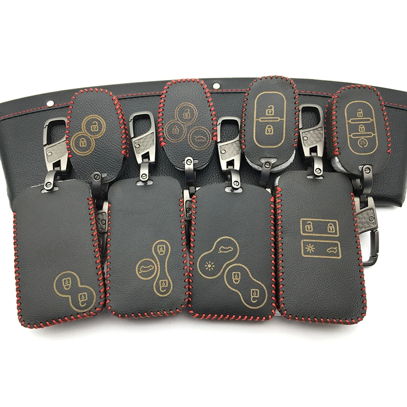 Leather Car Key Cover Car Style Cover Case For Renault Kadjar Clio ...