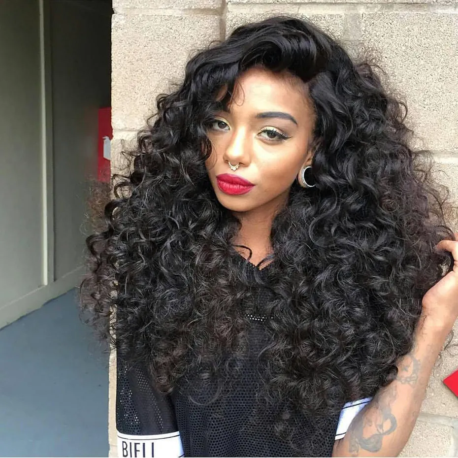 Pelucas de cabello humano con frente de onda de encaje suelto, línea de ...