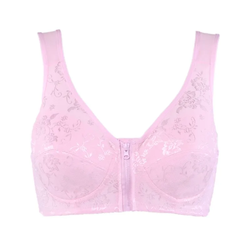 Women Front Zippers Closure Bras Push Up Sexy Lace Bra Ladies ...