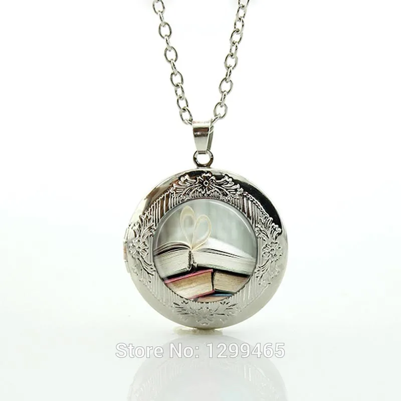 2017-Collares-Collier-Fantasy-Creature-Locket-Pendant-Book-Page ...