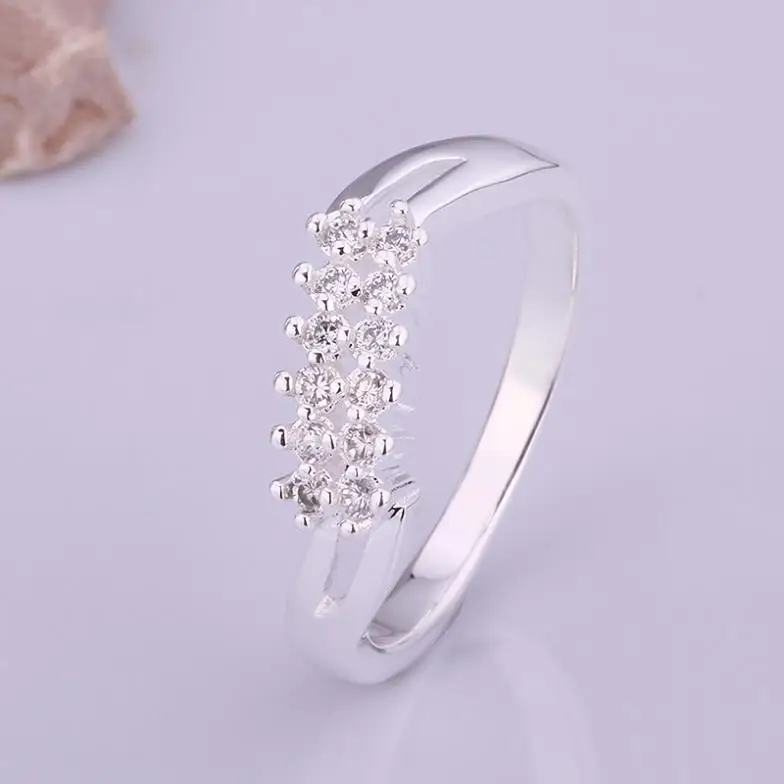 Ring Silver Plated Ring Silver Special Design Trendy Ring Inlaid ...