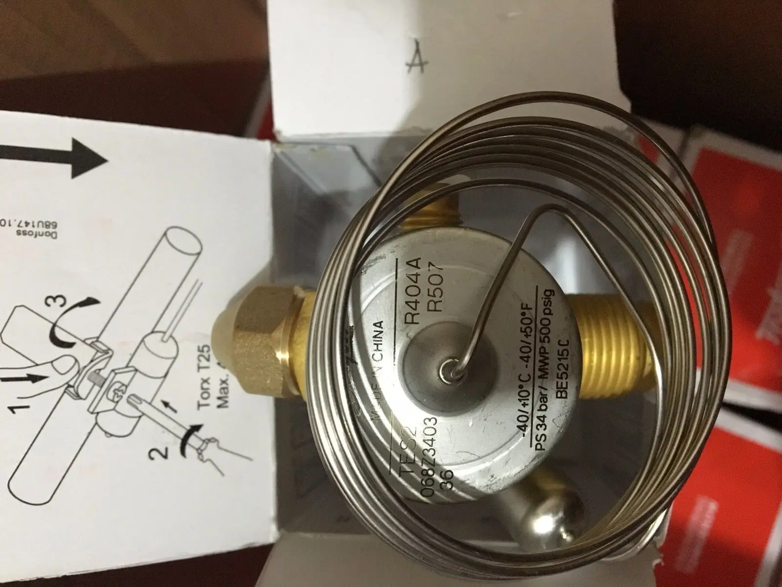 Válvula de expansão danfoss tes2 068z3403, nova válvula de expansão danfoss