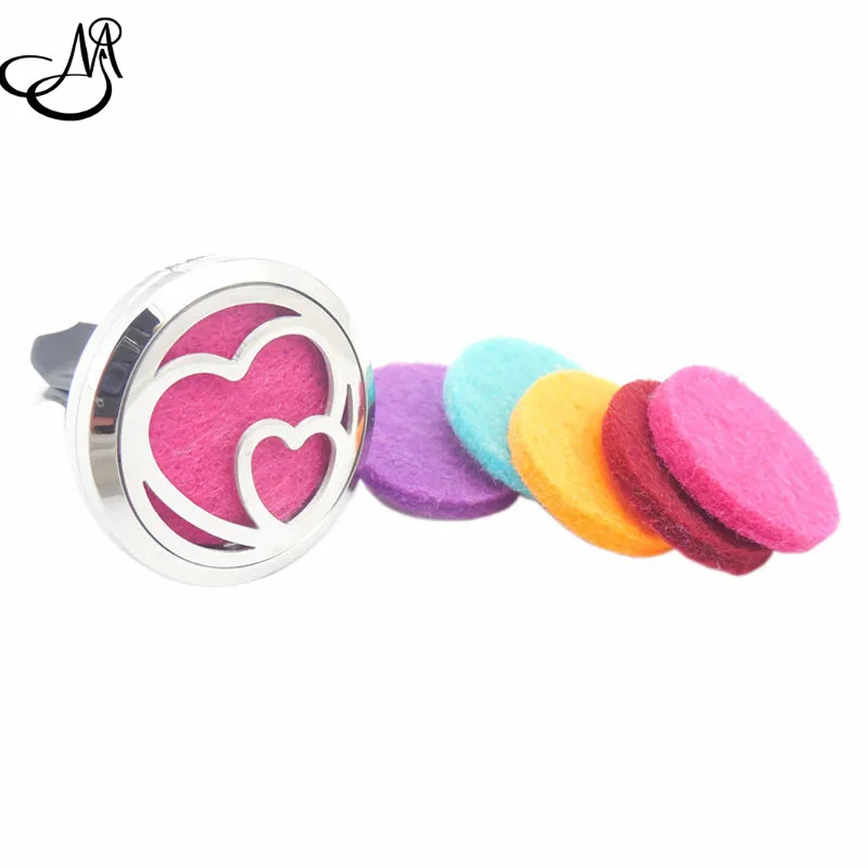 10pcs Sweet Heart 30mm Stainless Steel Car Aromatherapy / Essential ...