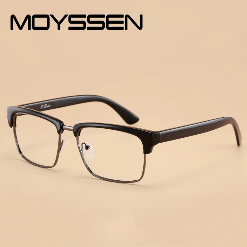 MOYSSEN Men's Big Square TR90 Frame Eyeglasses Brand Design Eyebrow ...