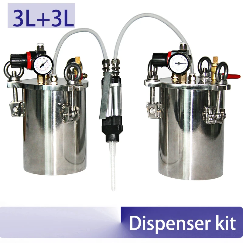 AB glue Dispensing machine kit 2pcs 3L stainless steel pressure tank ...