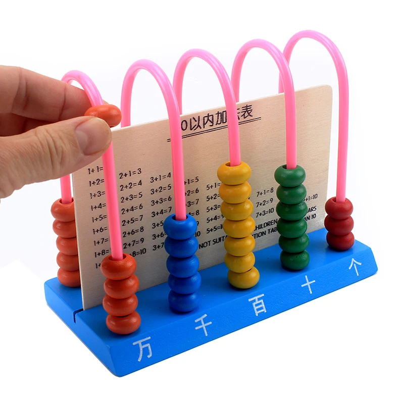 Wooden Abacus Baby Math Toys Rainbow Bead Classic Montessori ...