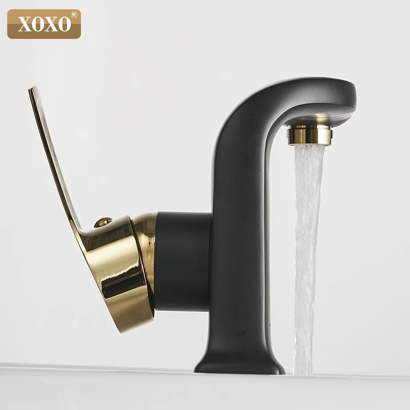 XOXO-Basin-Faucet-Hot-and-cold-Bathroom-Mixer-Tap-Modern-Black-Brass ...