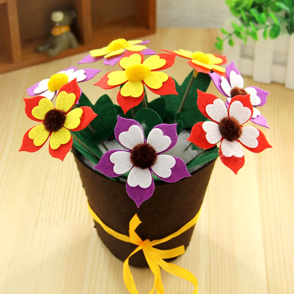 DIY Felt Toy Button Flower Craft Creative Toys for Kits Children ...