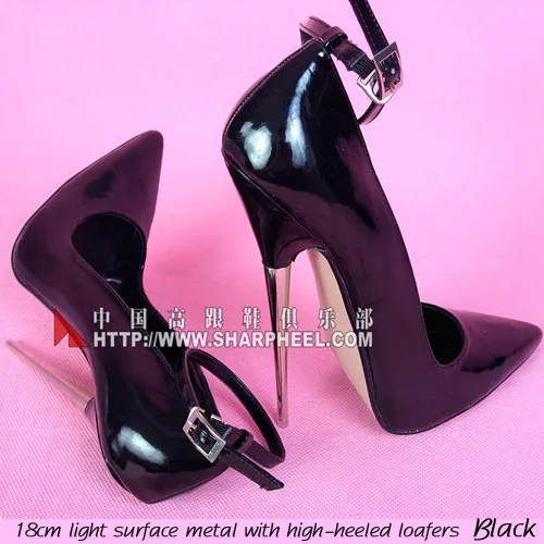 Wire 18cm Ultra High Heels Black Fashion Sexy Single Shoes Metal Fine