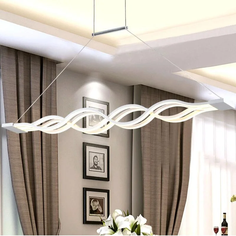 Led Creative S Shaped Wave Shaped Acrylic Adjustable Light Chandelier ...