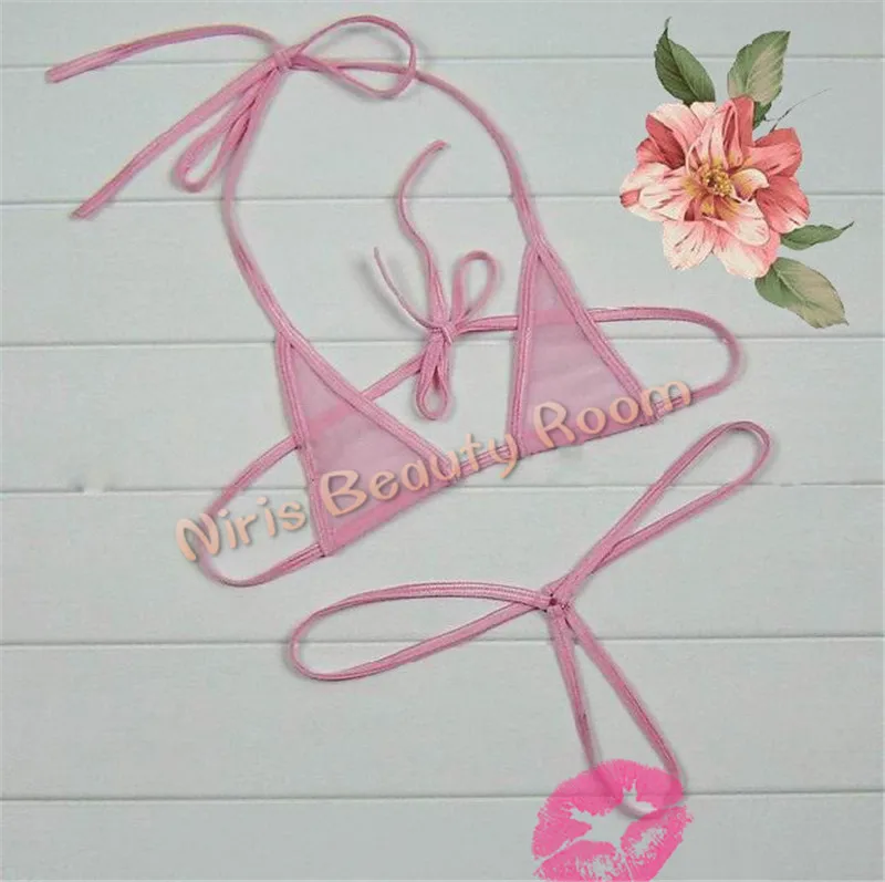 Microbikinis De Malla Transparente Para Mujer Conjunto De Lencería