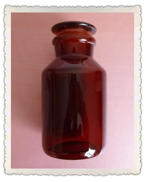1000ml Lab Amber Glass Reagent Bottle,wide Mouth,with Ground Stopper,1l ...