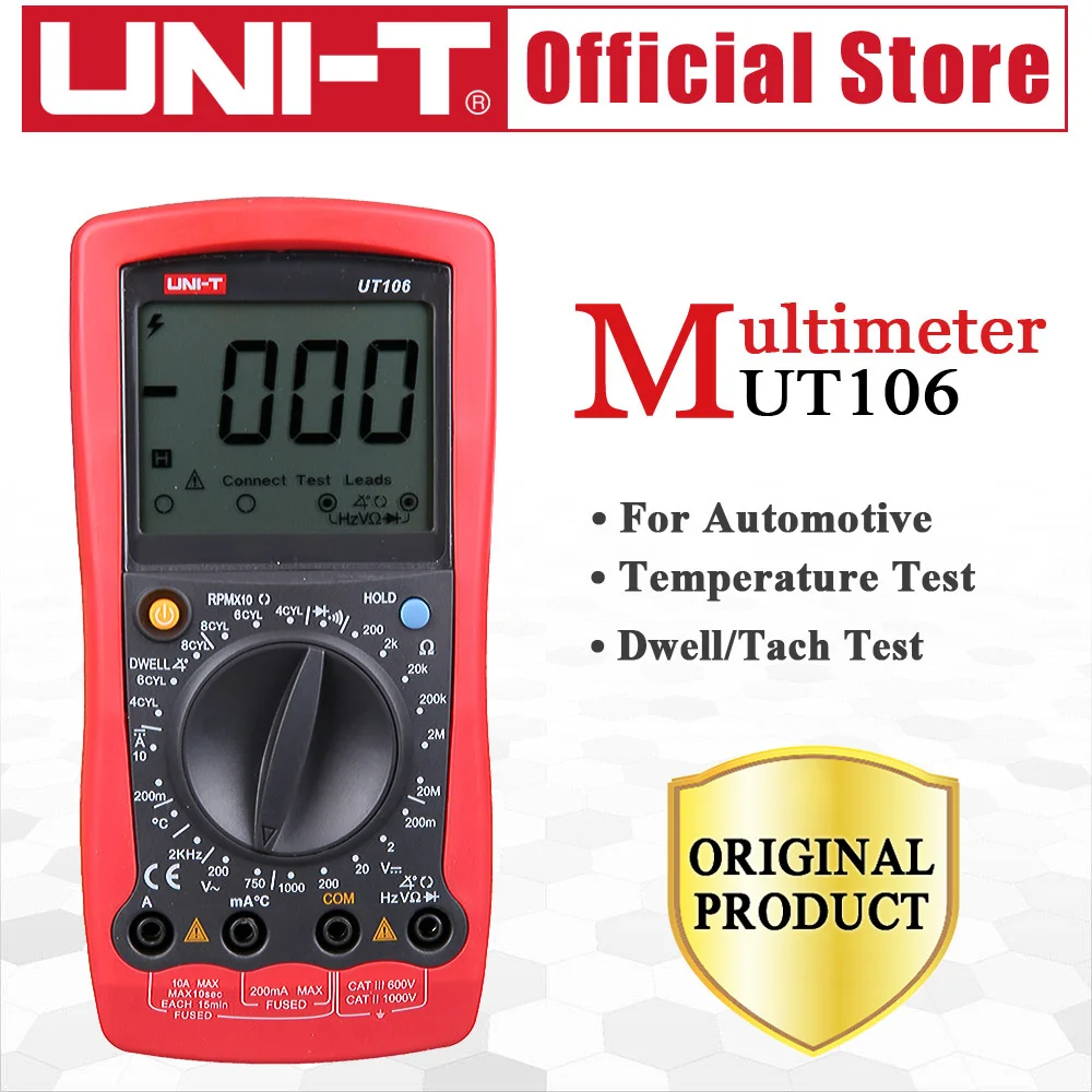 UNI T UT106 Handheld Automotive Multipurpose Meters Manual Range ...