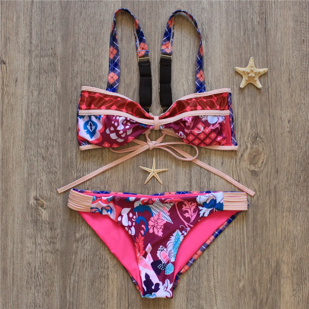 Ninacici Bikini Set 2017 Bikinis Women Brazilian Print Sexy Swimsuit