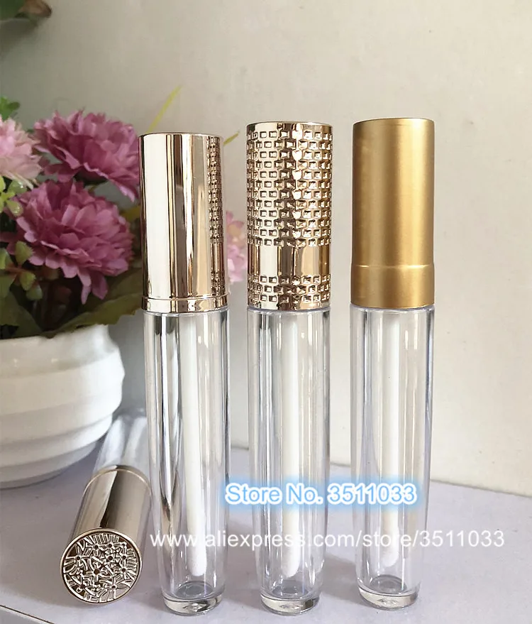 5 мл высококачественный пластиковый Золотой косметический блеск для губ ...
