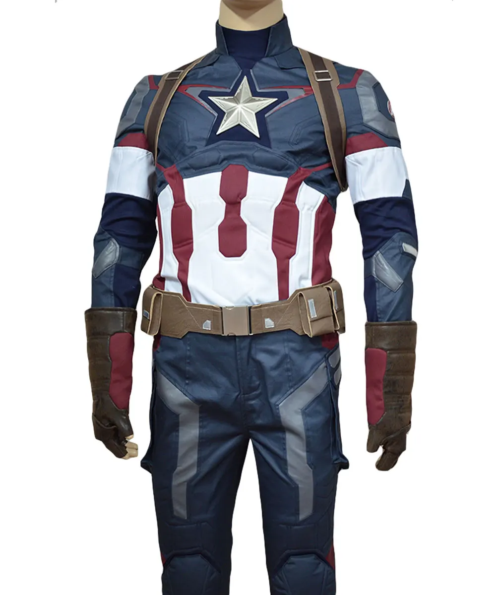 Captain America Steve Rogers Uniform Outfit Cosplay Costume For Men ...