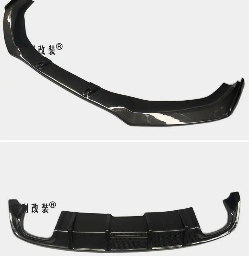 Carbon Fiber Car Front+Rear Bumper Lip Spoiler Auto Car Diffuser Fits ...