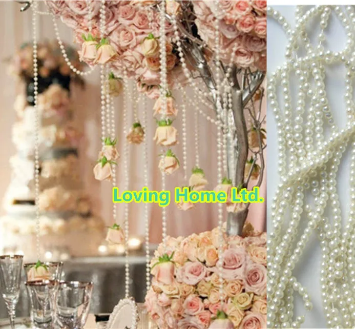 20 Meter 4mm White Pearl Strands Garland Spool Bridal Beads Wedding ...
