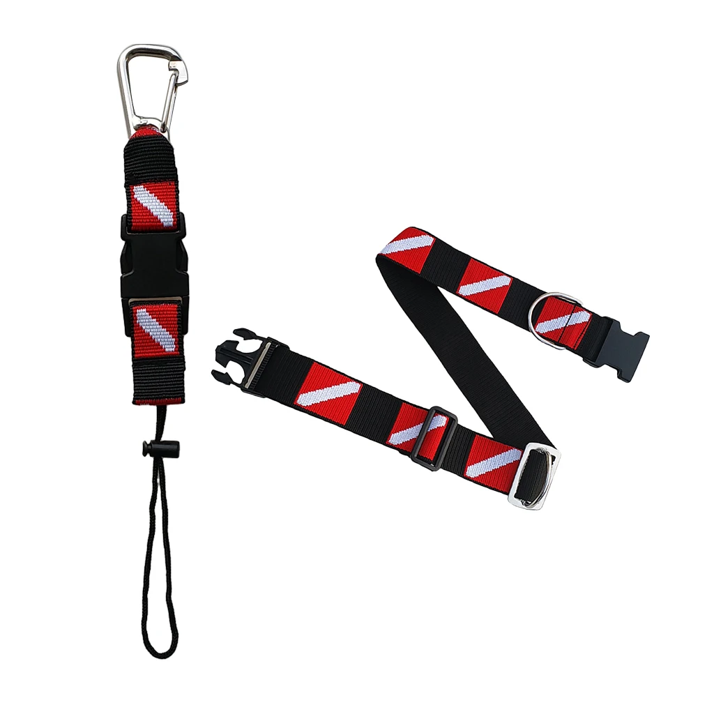 Scuba Diving Coil Lanyard Strap with Hook and Quick Release Buckles and ...