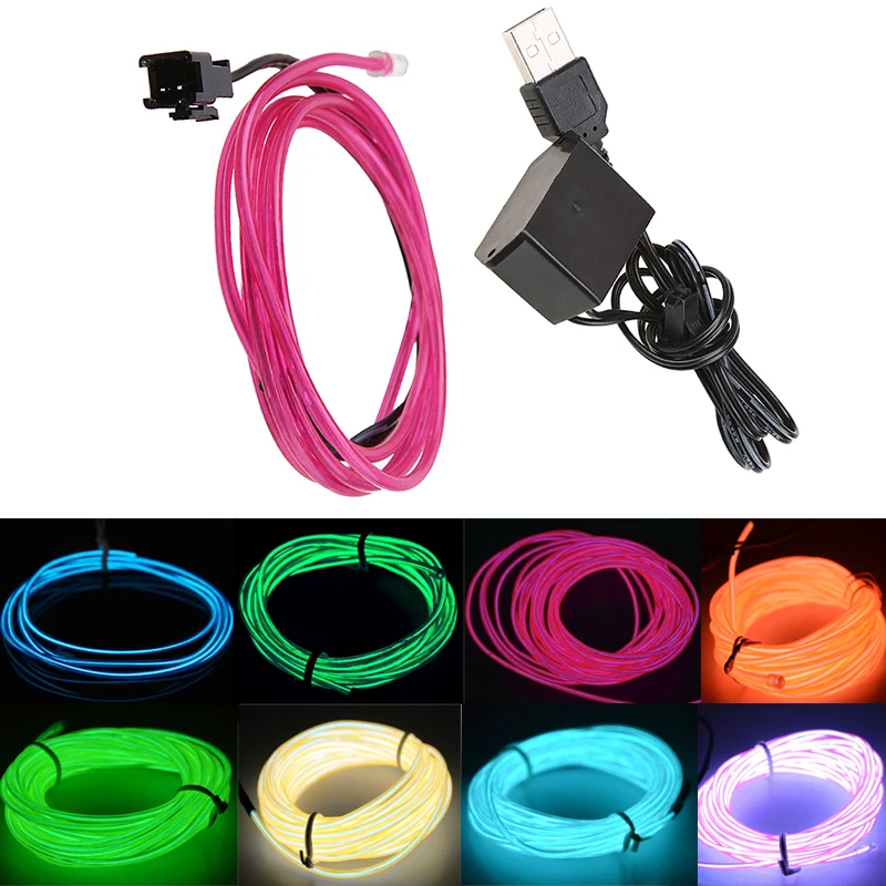 35% 1M Flexible Led Neon Light Glow EL Wire Rope Tube Cable Strip Party ...
