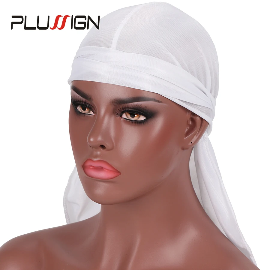 Plussign New Luxury Mens Velvet Durags Bandana Turban Hat Wigs Doo