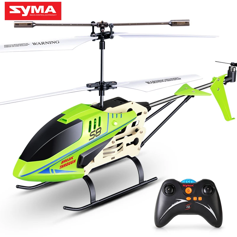 SYMA Official S8 3CH RC Helicopter with 6Axis Alloy Body Remote Control Mini Indoor Drone LED ...