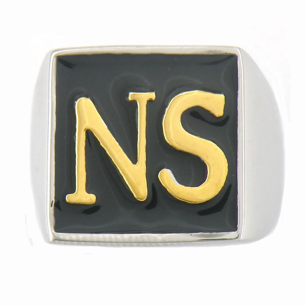 Fanssteel Stainless Steel Jewelry 2 Initials Alphabet Ns Letters Ring ...