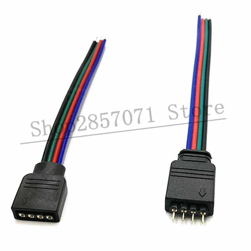 LED 4pin RGB Connector wire female RGB Connector cable for 5050/3528 ...