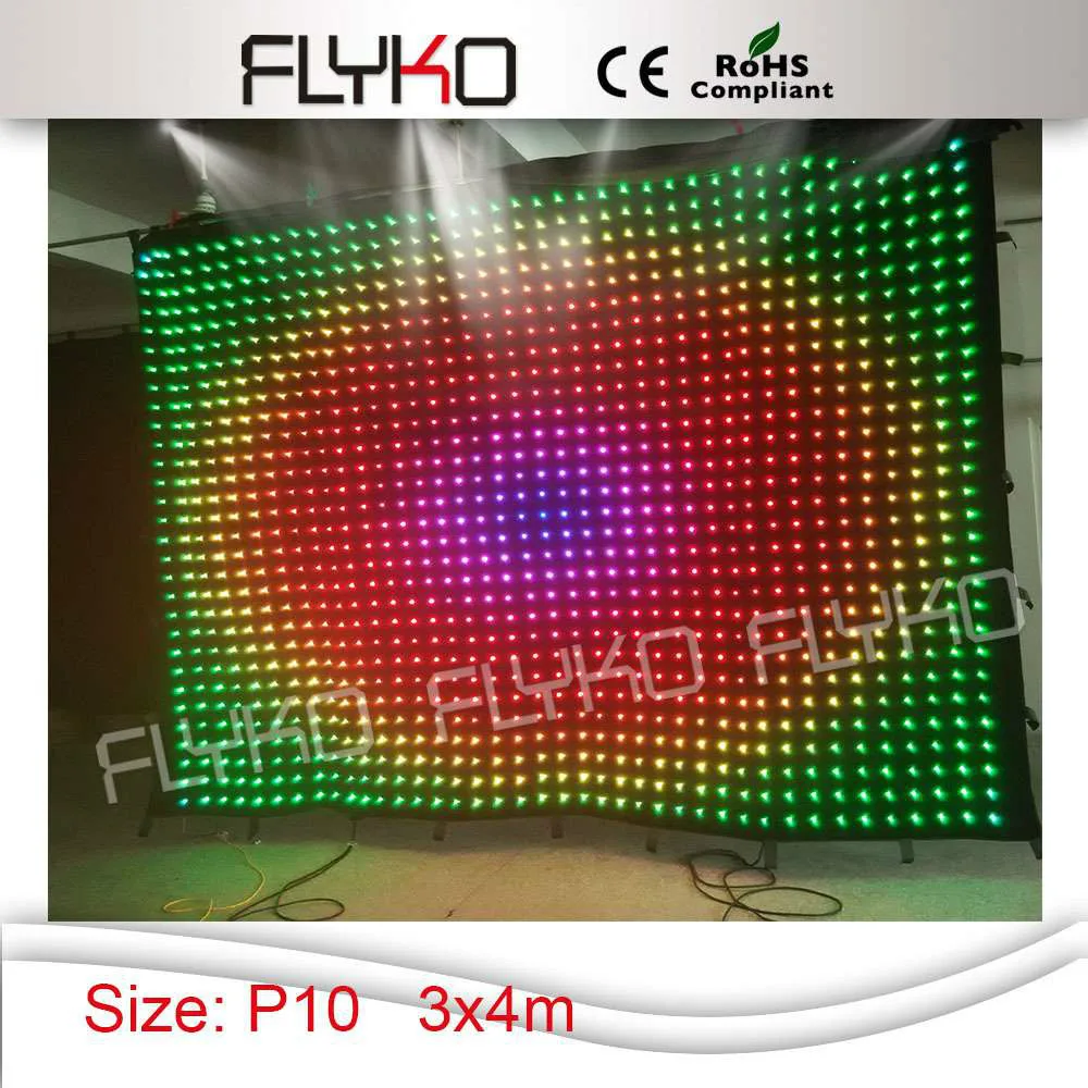 P10 3x4m led vision curtain screen led color changing curtain light|led ...