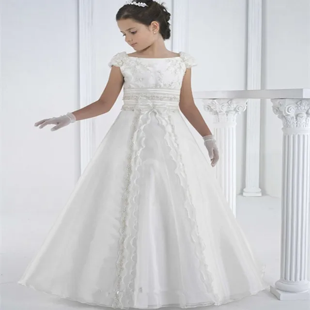 Wedding Dress For Girls Elegant Beautiful Diomand Children Bride Dress ...