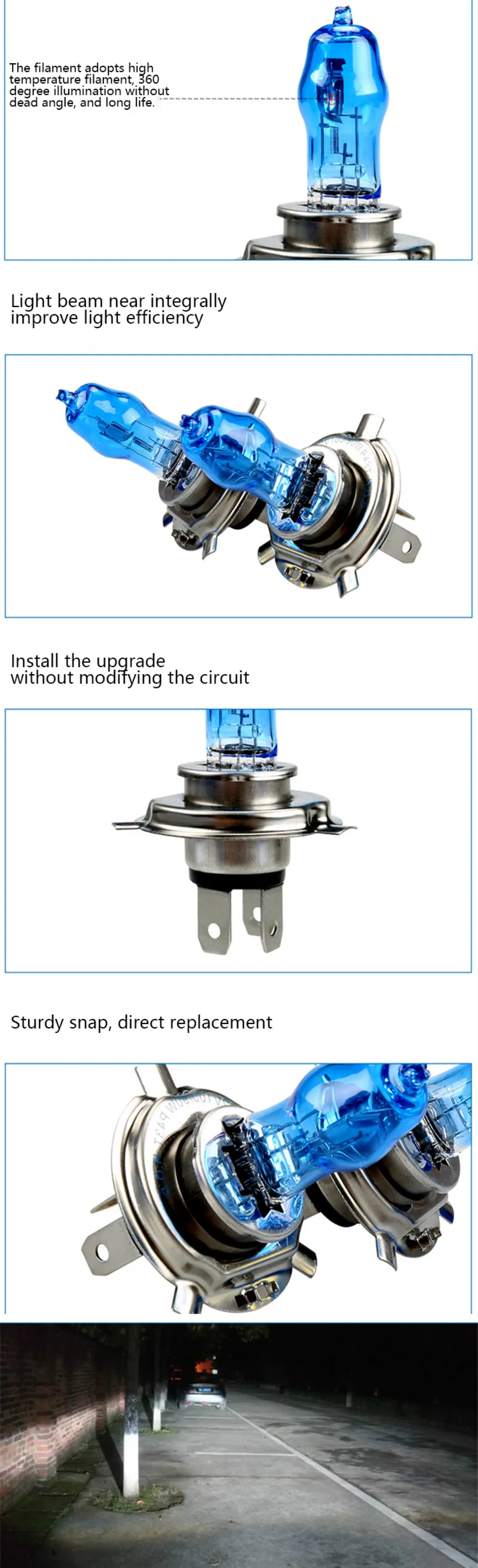 AMPOULE HALOGENE,6000 K blanc froid-H7--lampe halogène de voiture ...